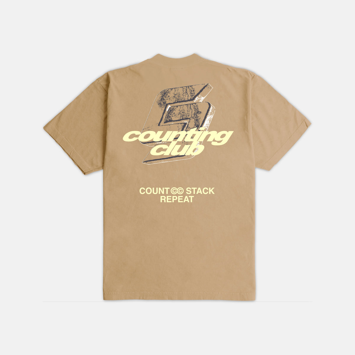 Count Stack Repeat Ultra Heavyweight T-shirt - Khaki – Outrank Brand