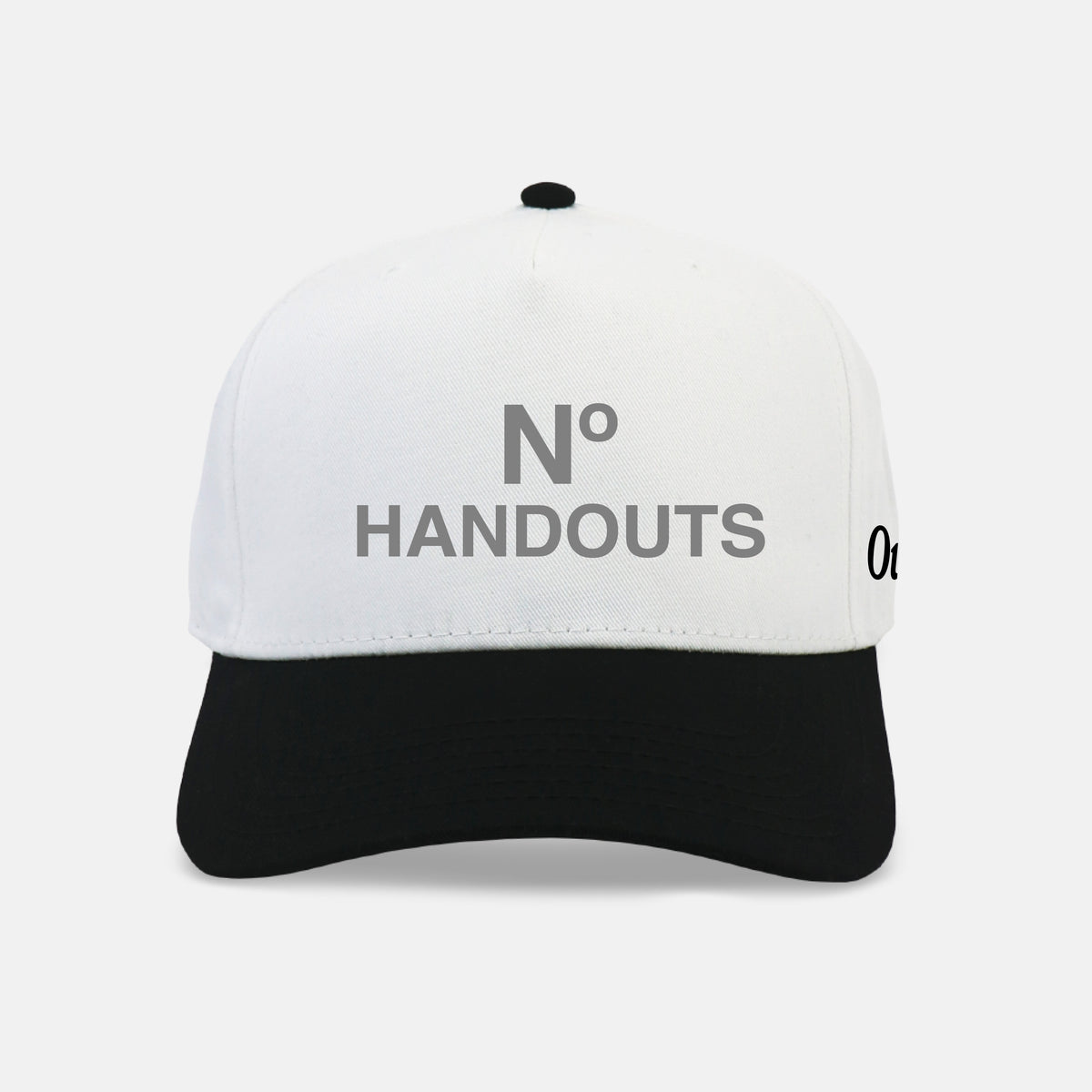 No Handouts Puff Embroidered Snapback - GREY – Outrank Brand